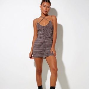 Motel Rocks | Dresses | Motel Rocks Brown Check Mini Dress | Poshmark